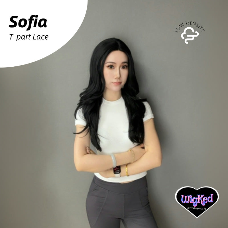 【Sofia】26 Inch Yaki Texture Low Density Jet Black Body Wave T-Part Lac